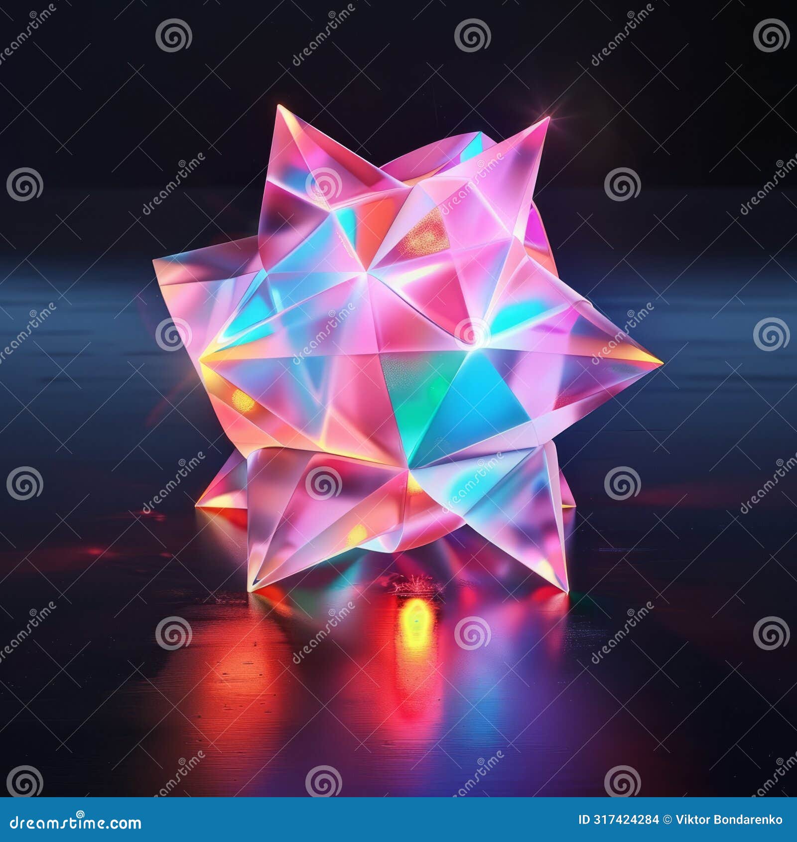 Digital Ai Pyramid Made of Glowing 3d Triangular Polygons Stock ...