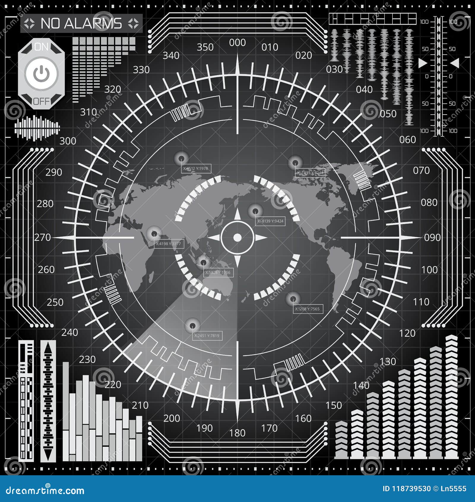 Digital Radar Screen. Futuristic HUD With Datailed Panels. Royalty-Free ... Digital Radar Screen. Futuristic HUD With Datailed Panels. Royalty-Free ...