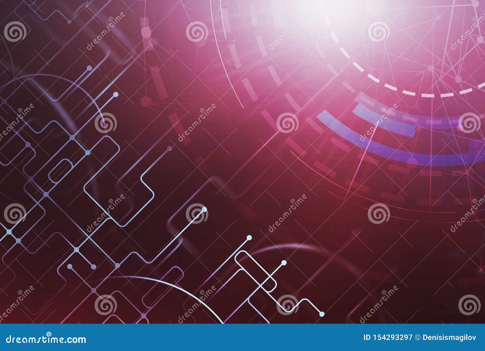 Abstract Digital Red Connection HUD Interface Stock Illustration ...