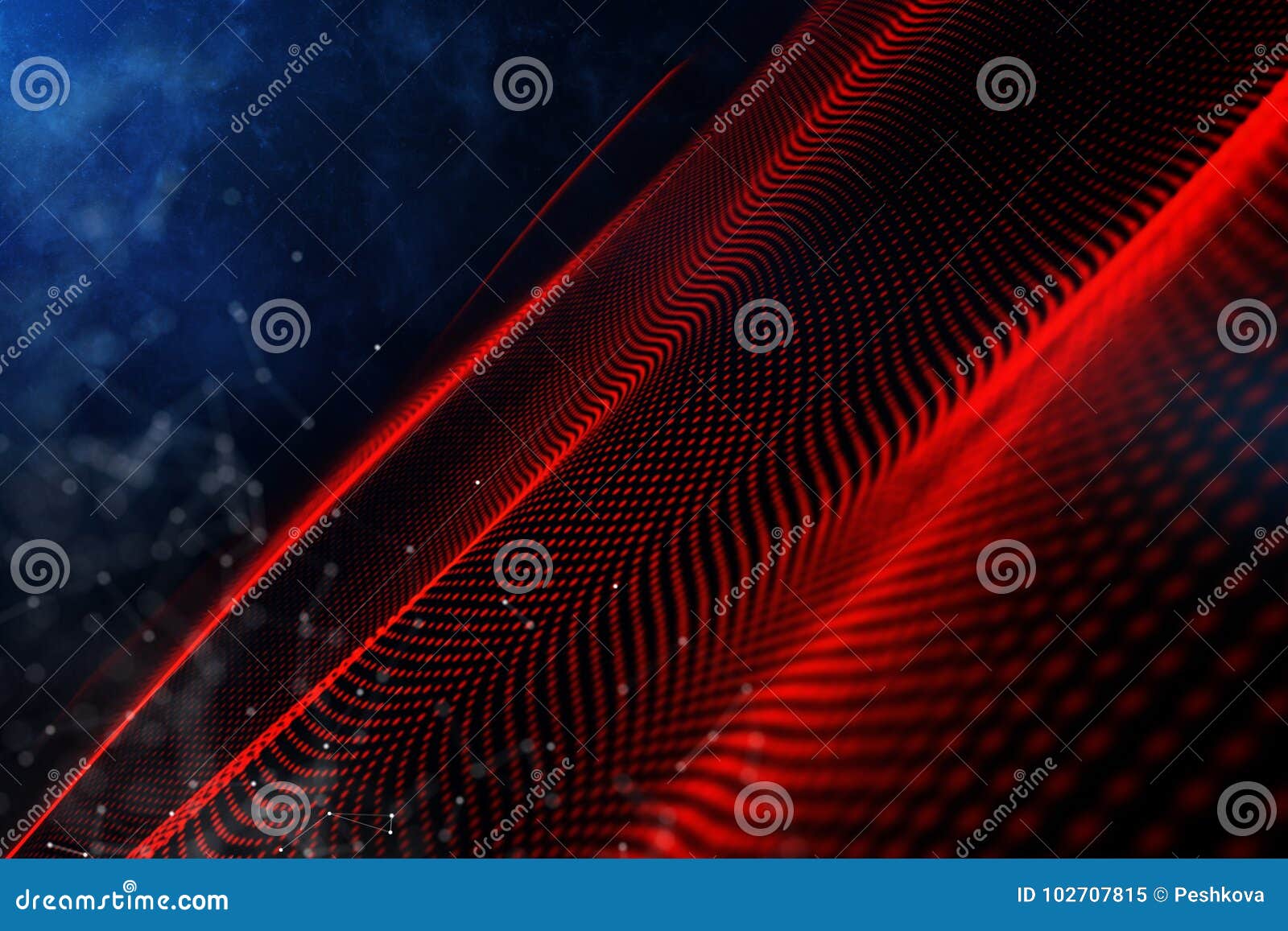 Red digital wave in space stock illustration. Illustration of backdrop ...