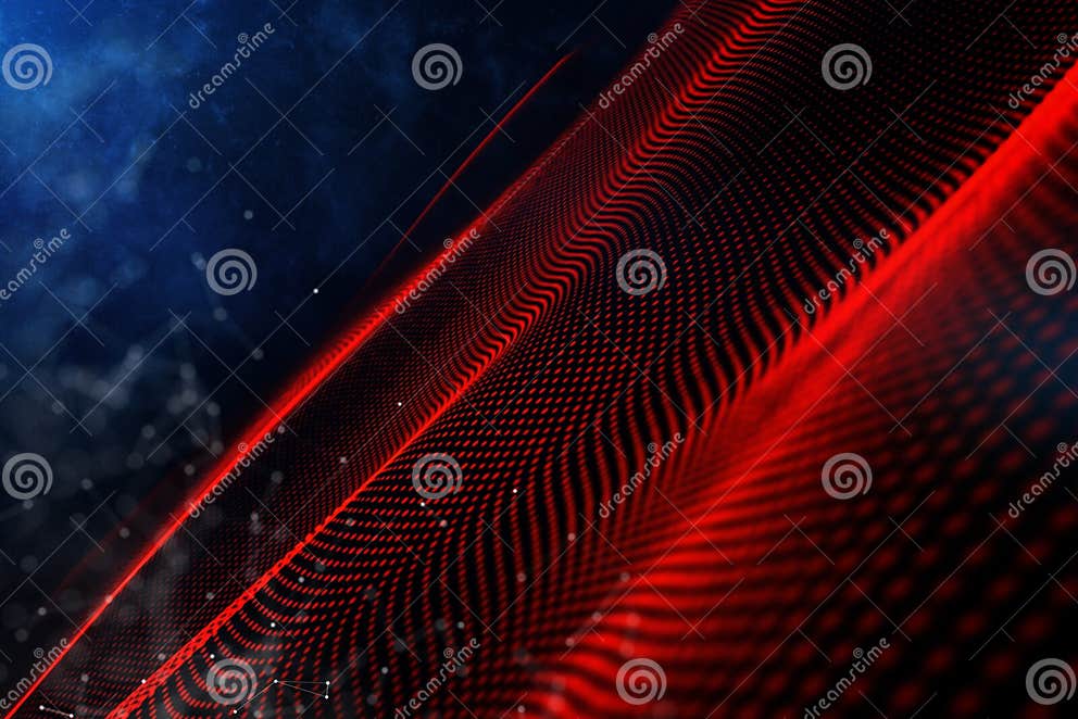 Red digital wave in space stock illustration. Illustration of backdrop ...