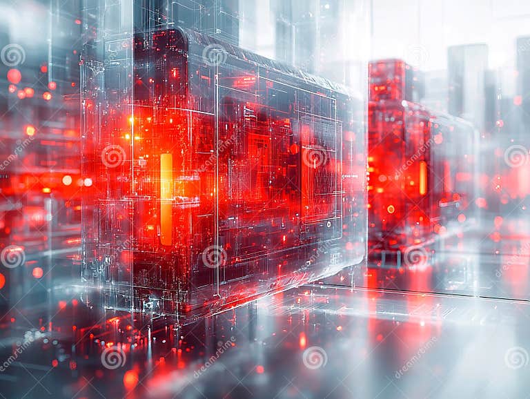 An Abstract Digital Rendering of a Complex, High-tech Structure with ...