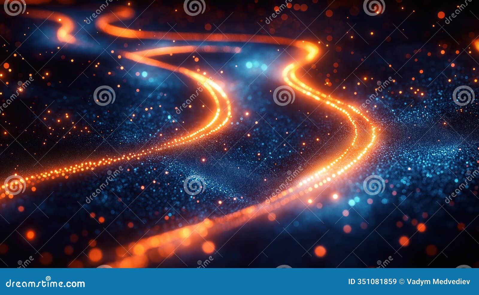 Abstract Digital Roadmap. Dynamic Tech Path. Modern Transformation ...