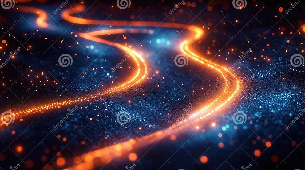 Abstract Digital Roadmap. Dynamic Tech Path. Modern Transformation ...