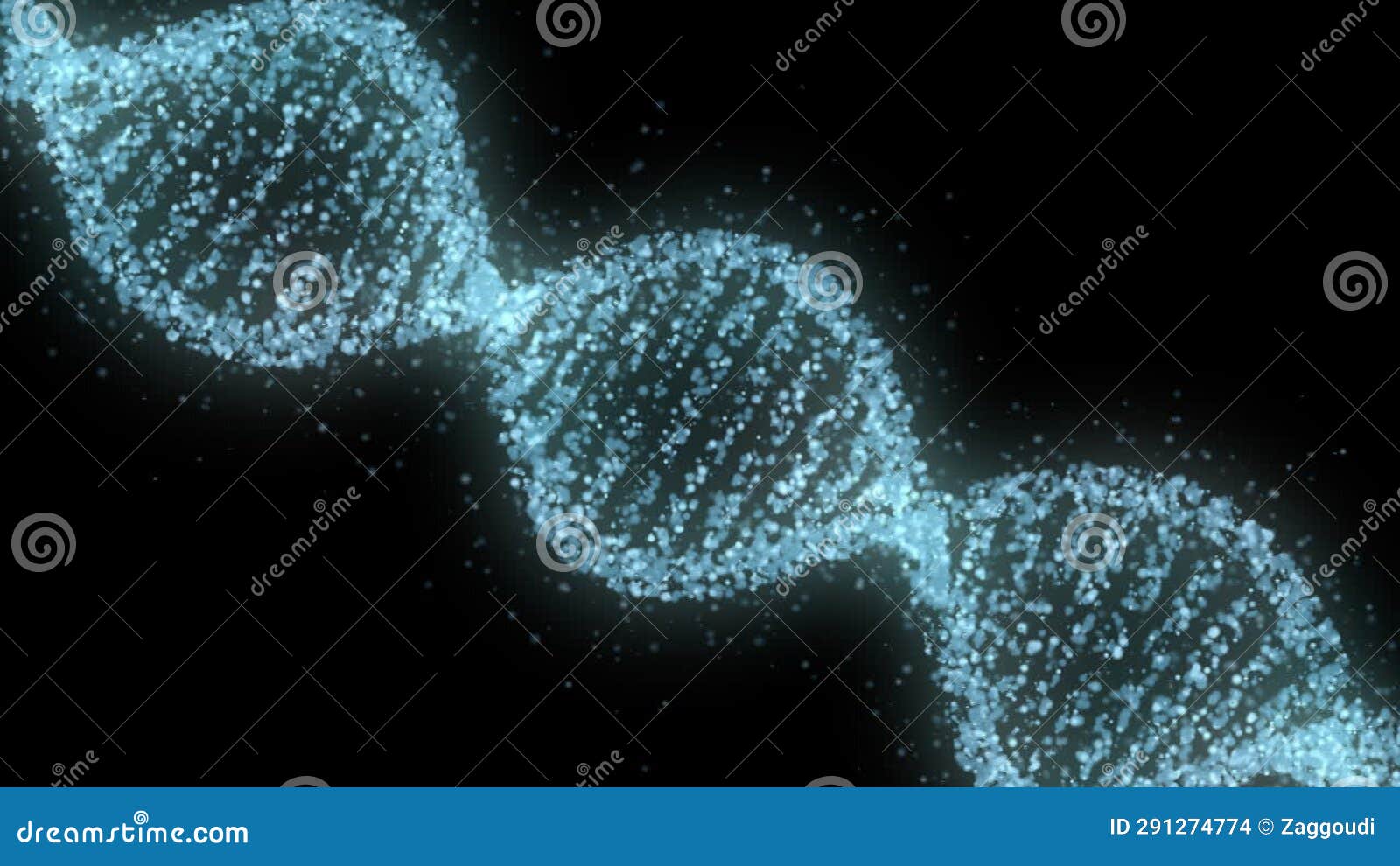 Abstract Digital Rotating DNA Molecule in Transparent Background Stock ...