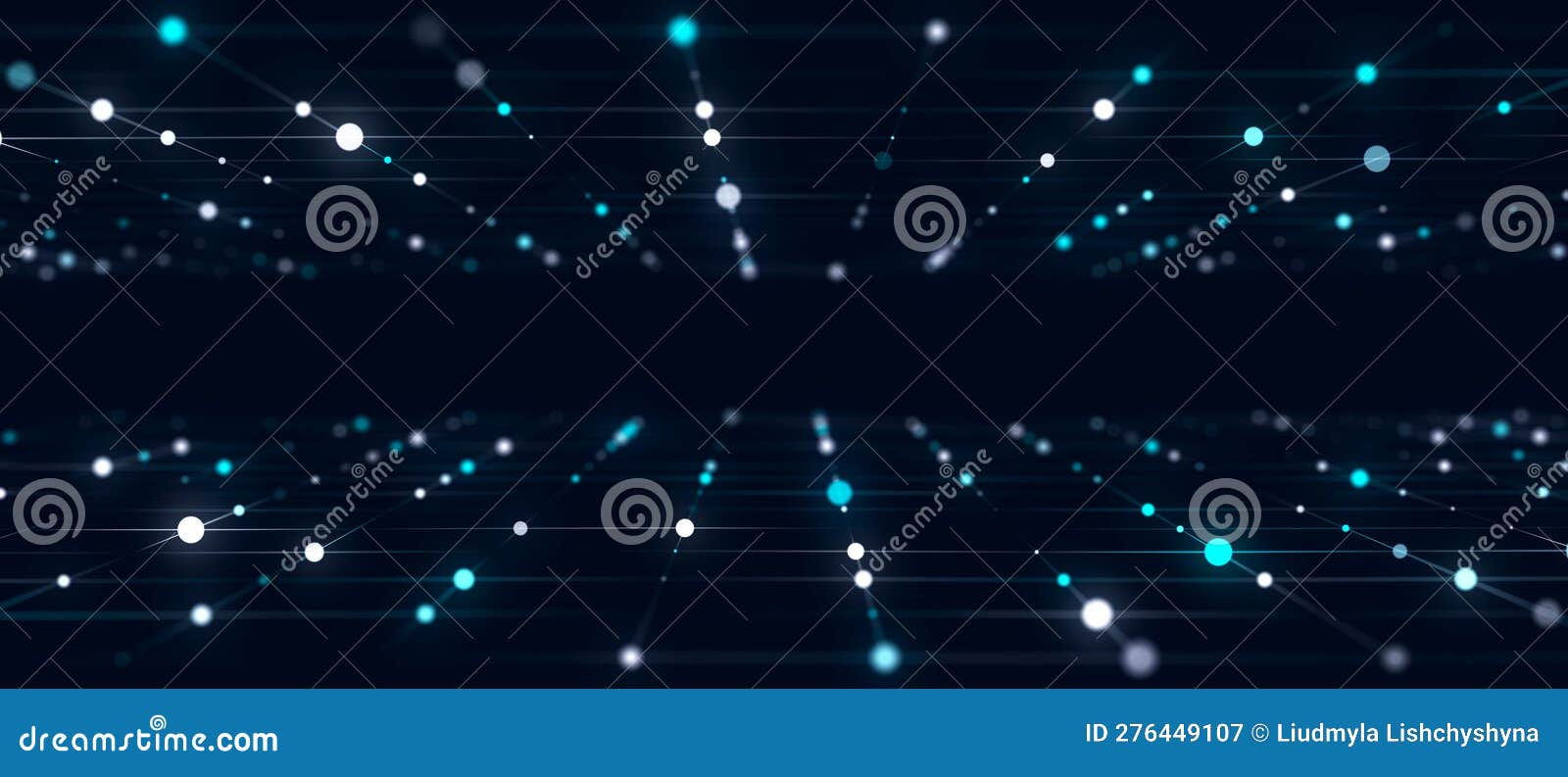 Abstract Digital Science Background. a Stream of Luminous Particles ...