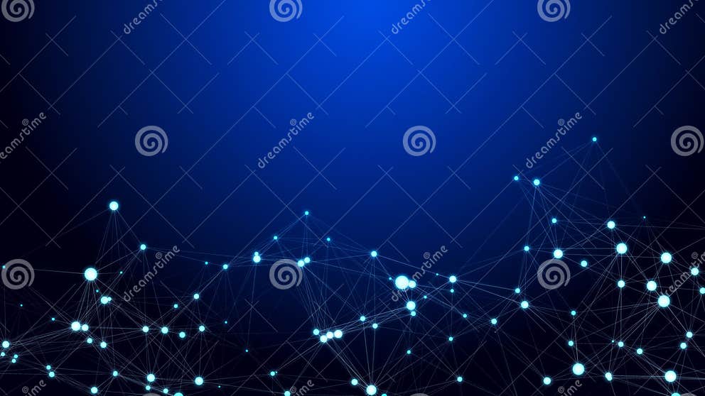 Abstract Digital Science Background. a Stream of Luminous Particles ...