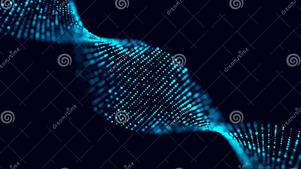 Abstract Digital Science Background. a Stream of Luminous Particles ...