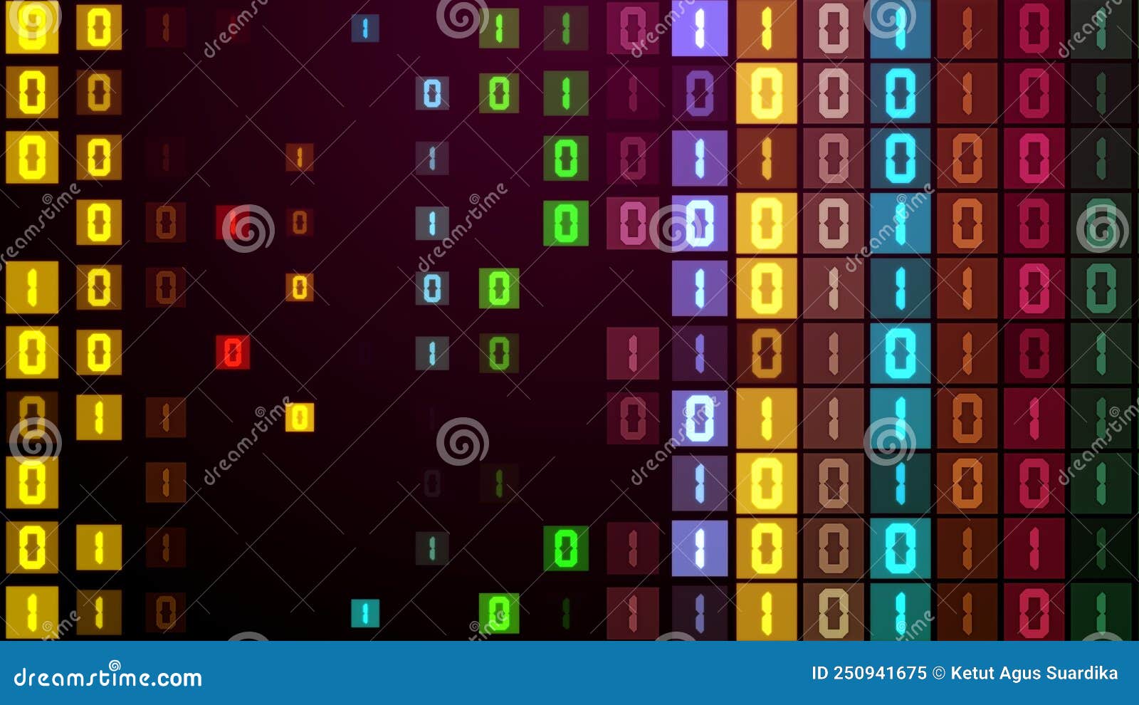 Abstract Digital Shiny Flat Screen Multicolored Grid Square Matrix ...