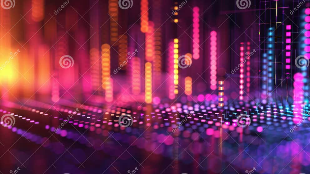 Abstract Digital Sound Equalizer. Linear Wave-like Sound. Stock ...