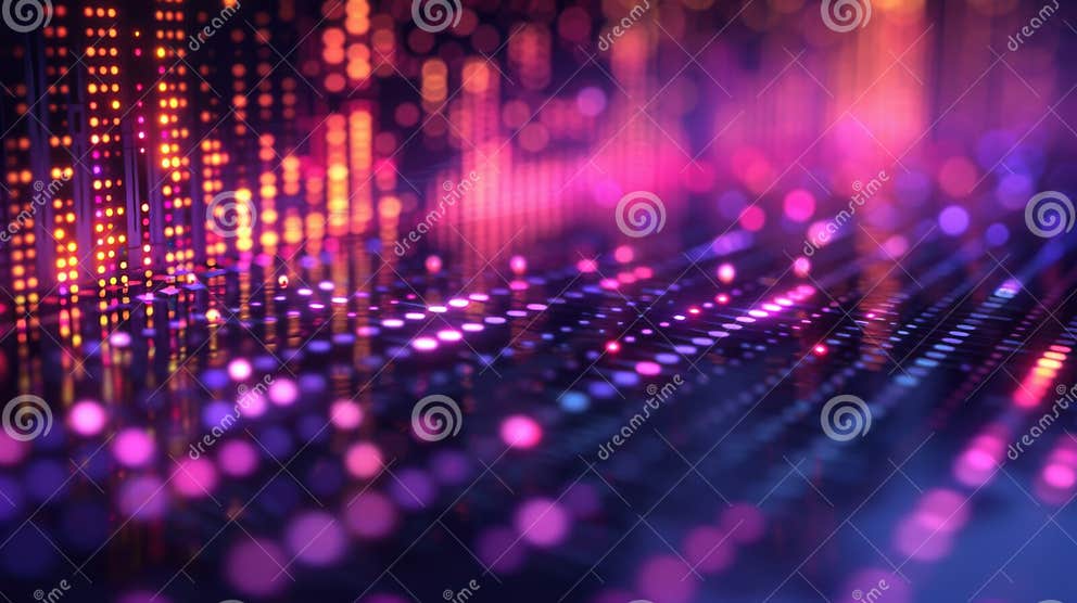 Abstract Digital Sound Equalizer. Linear Wave-like Sound. Stock ...