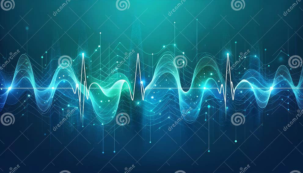 Abstract Digital Sound Wave Visualization Stock Illustration ...