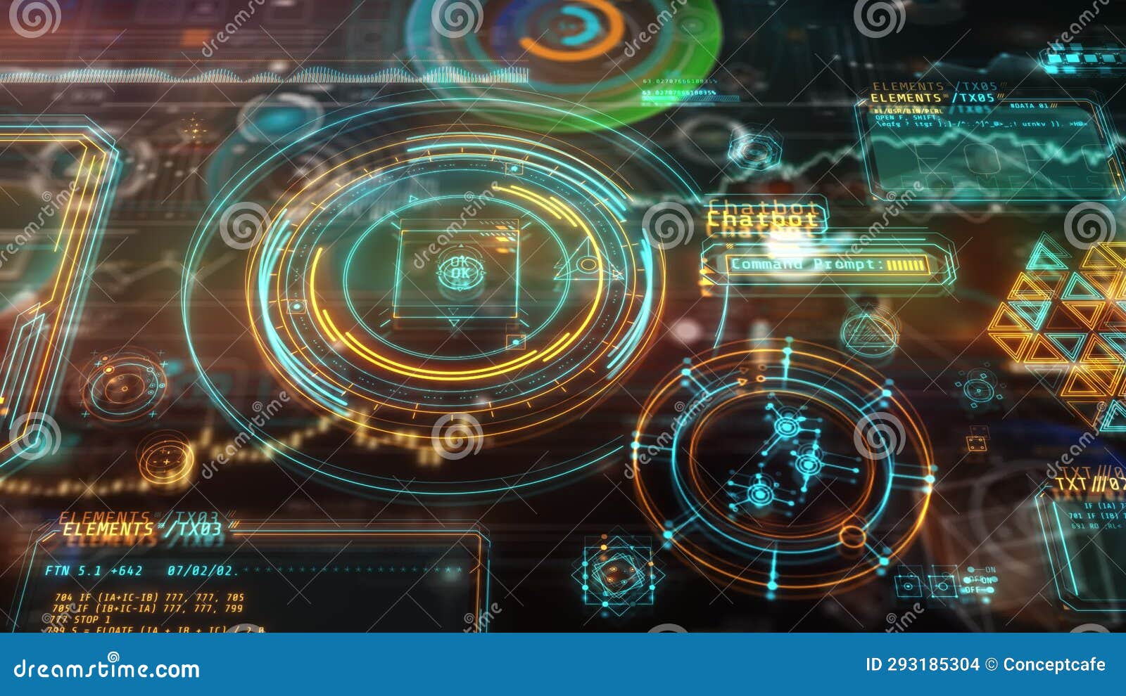 Abstract Digital Space of Artificial Intelligence Infographics. Stock ...