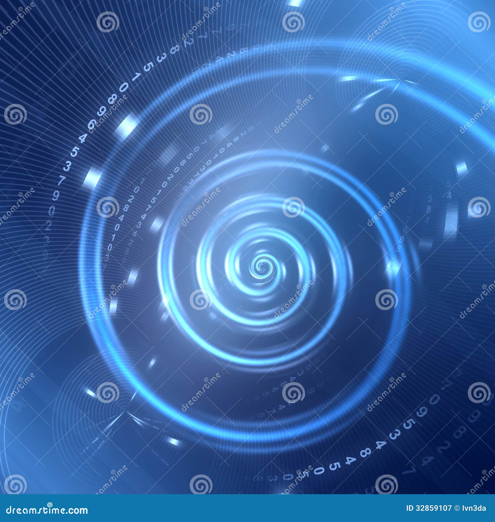 Abstract Digital Spiral Background Stock Illustration - Illustration of ...