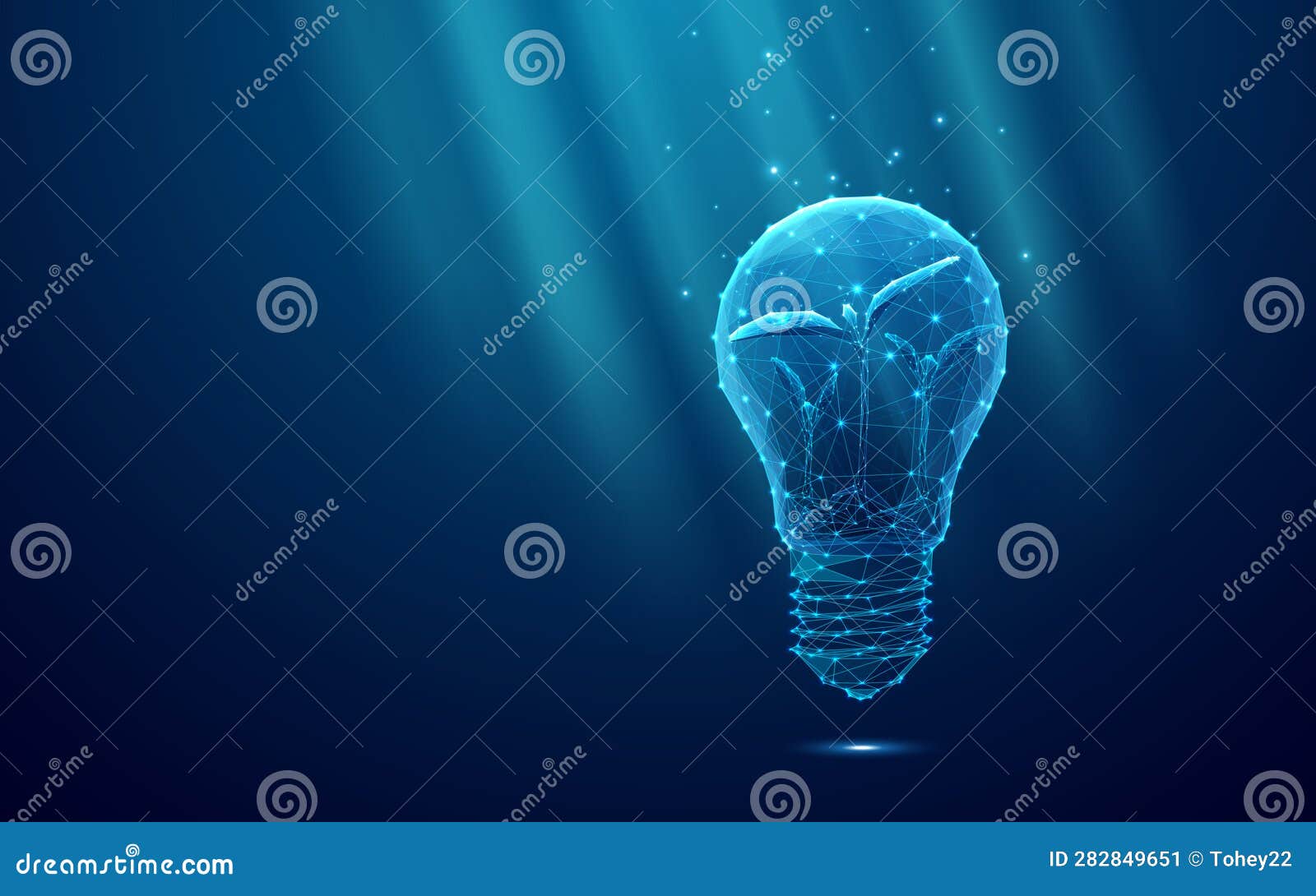 Abstract Digital Sprouts Inside Light Bulb. Plants and Innovation Stock ...