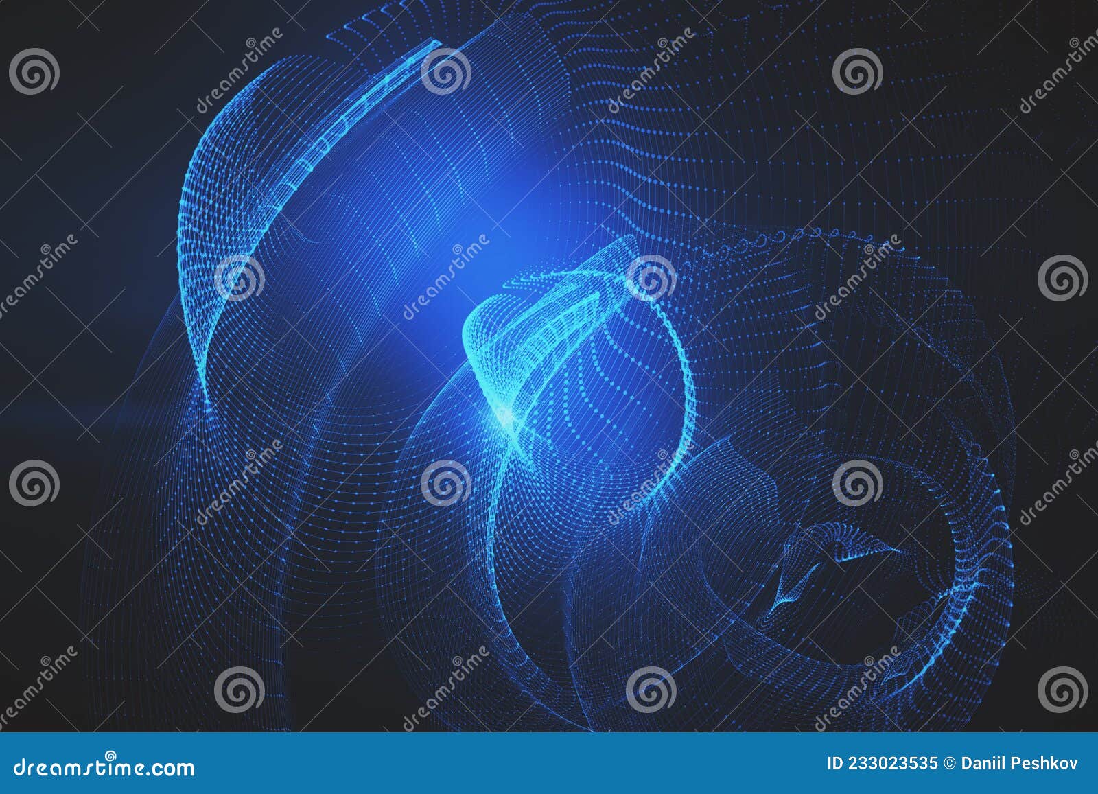 Abstract Digital Swirl Data Blue Backdrop. Landing Page and Technology ...
