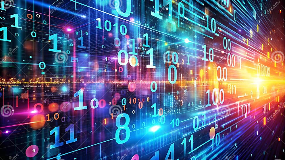 Abstract Digital Tapestry of Binary Code and AI Algorithms Generative AI Stock Illustration ...