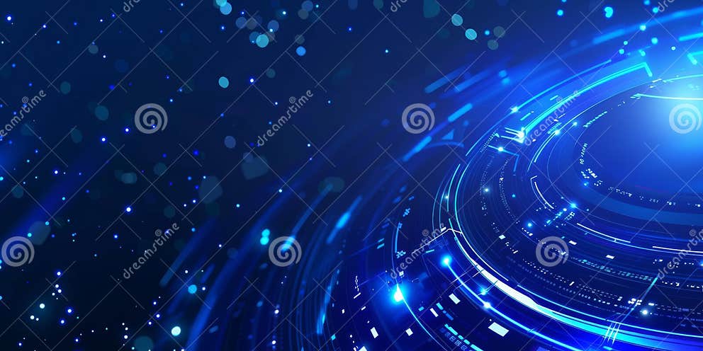 An Abstract Digital Technology Backdrop Featuring Glowing Blue Lights ...