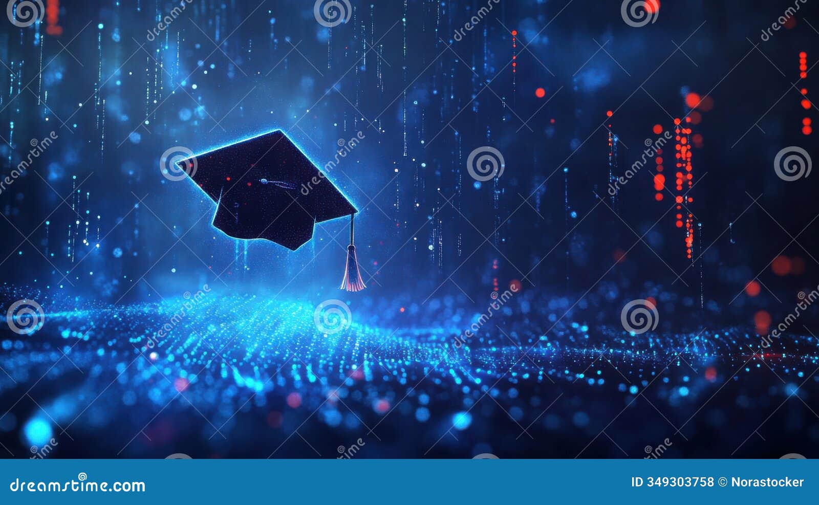 Abstract Digital Technology Background with a Graduation Digital Stock ...