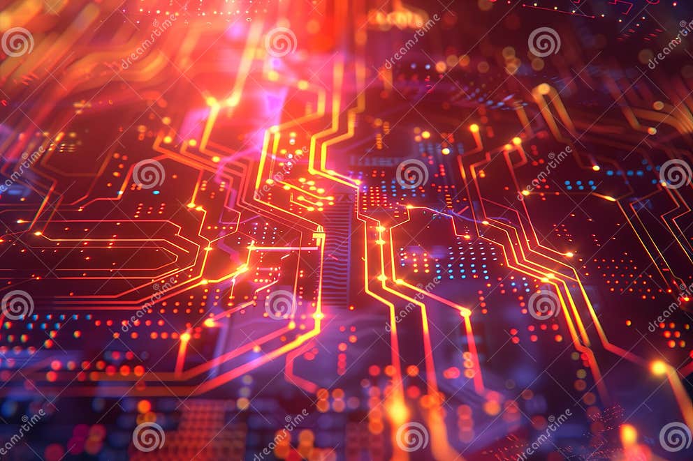 Abstract Digital Technology in Computing Science, Circuit Board and ...