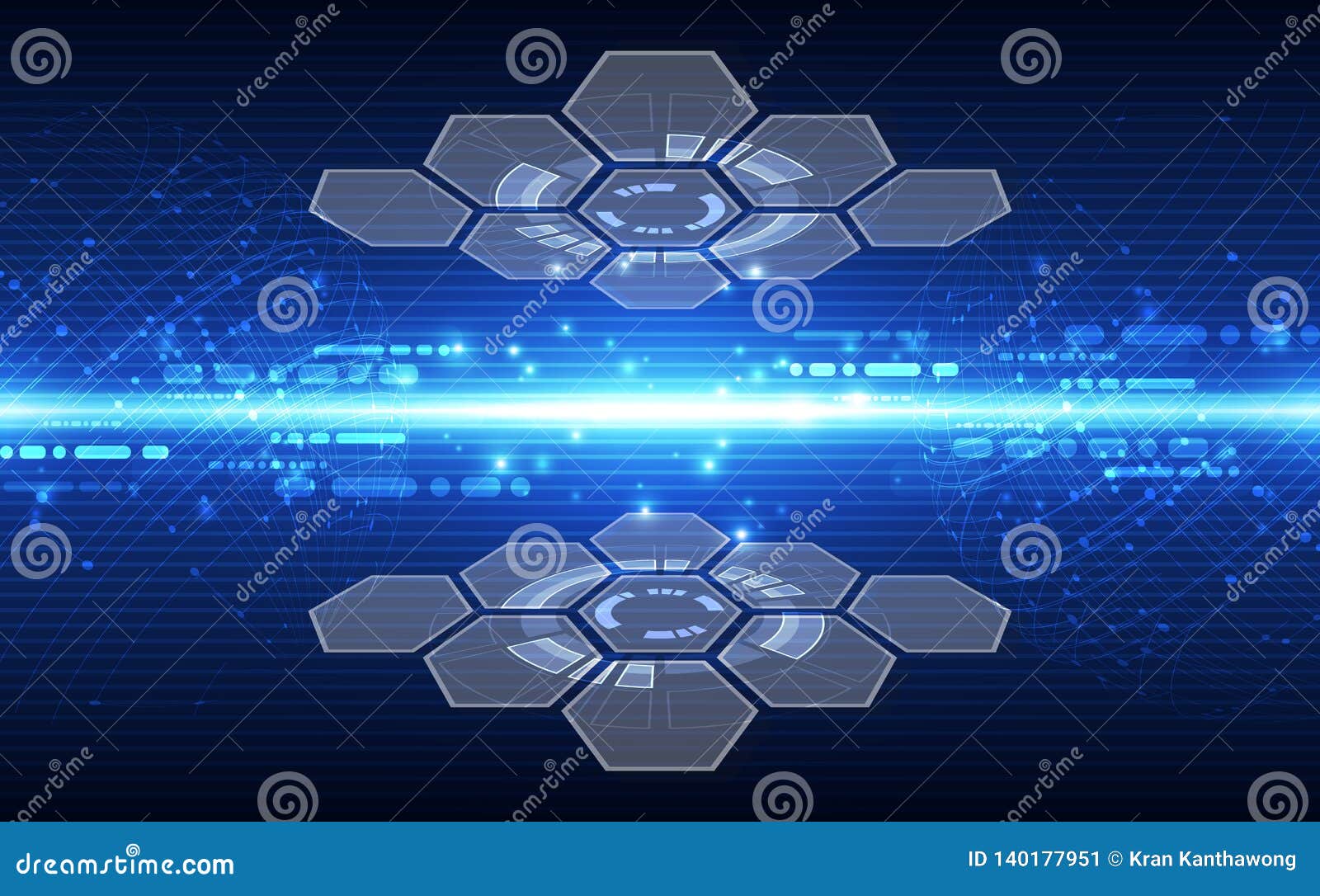 Abstract Digital Technology Connection on Earth Concept Background ...