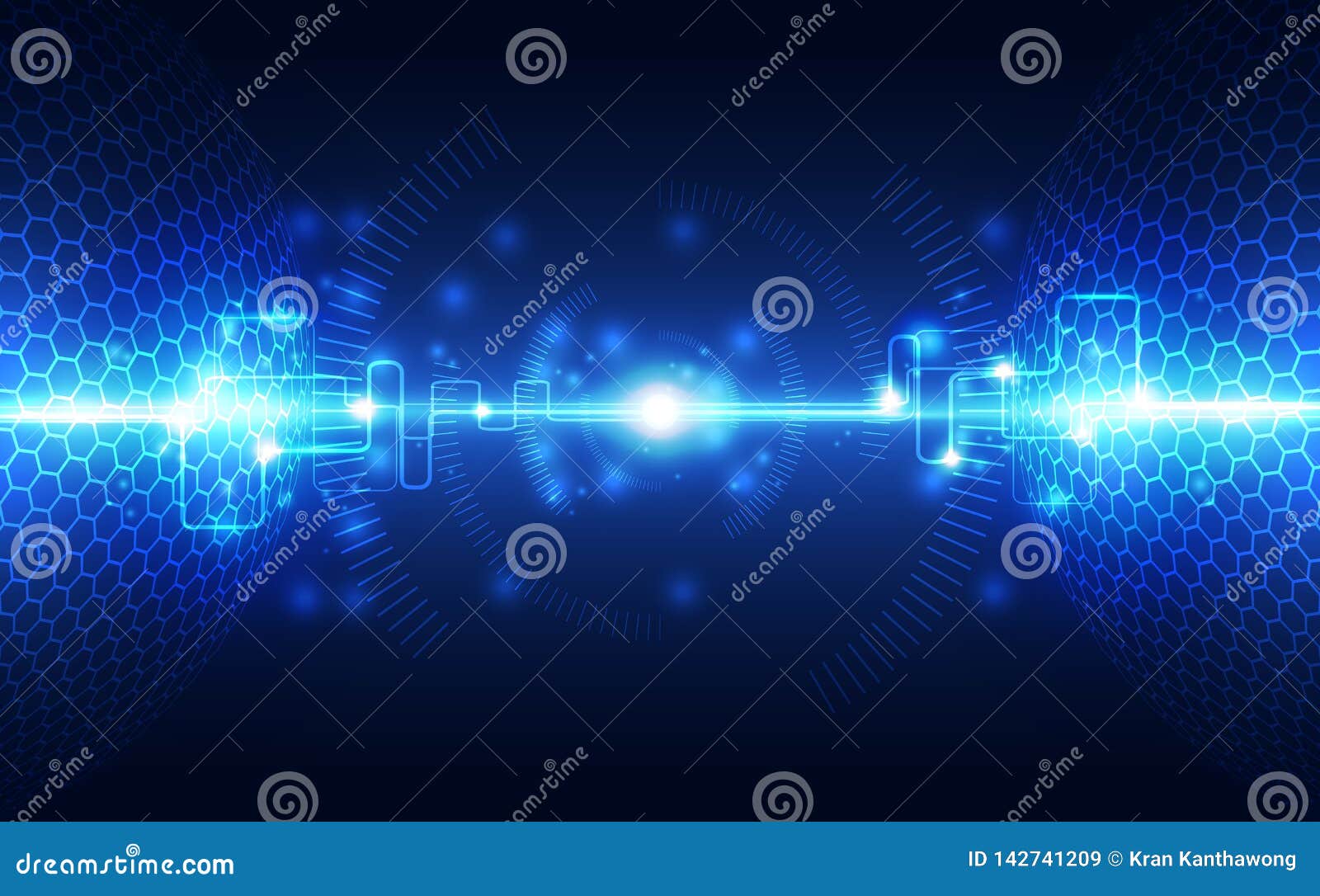 Abstract Digital Technology Connection on Earth Concept Background ...