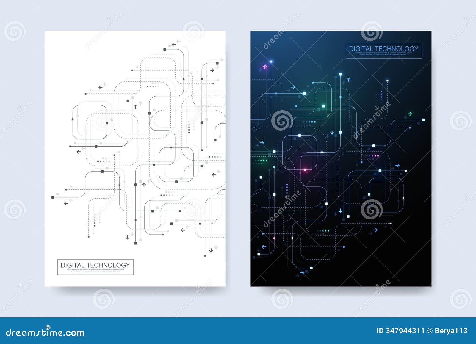 Abstract Digital Technology Cover Template Design for a Report and ...