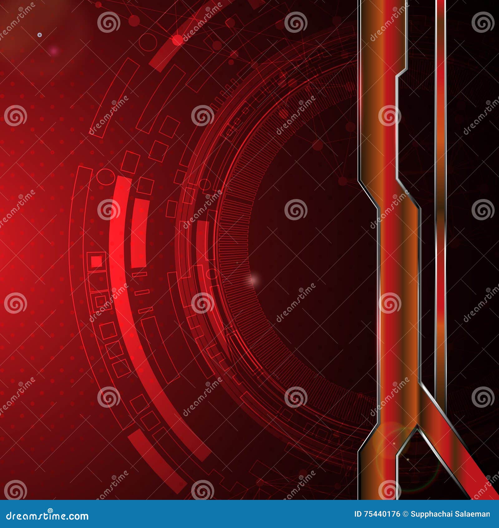 Abstract Digital Technology With Metallic Frame Banner Background ...