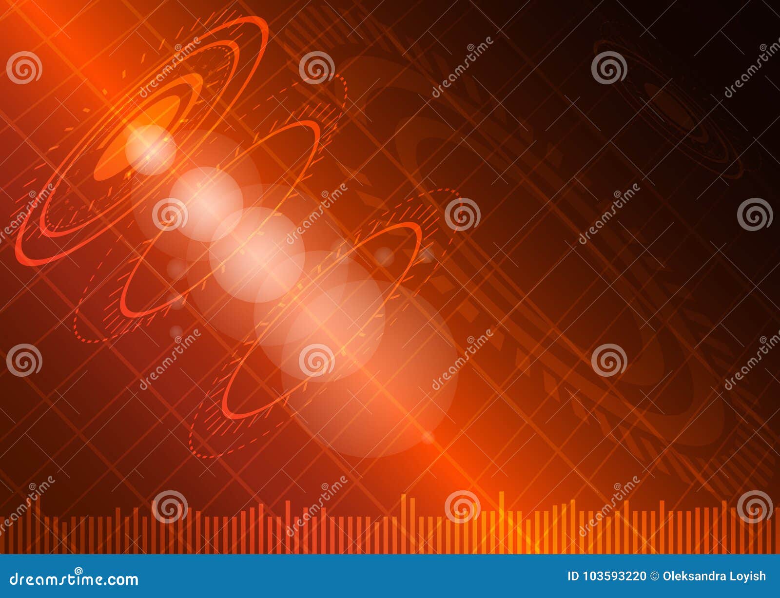 Abstract Digital Technology Orange Background. Stock Vector ...