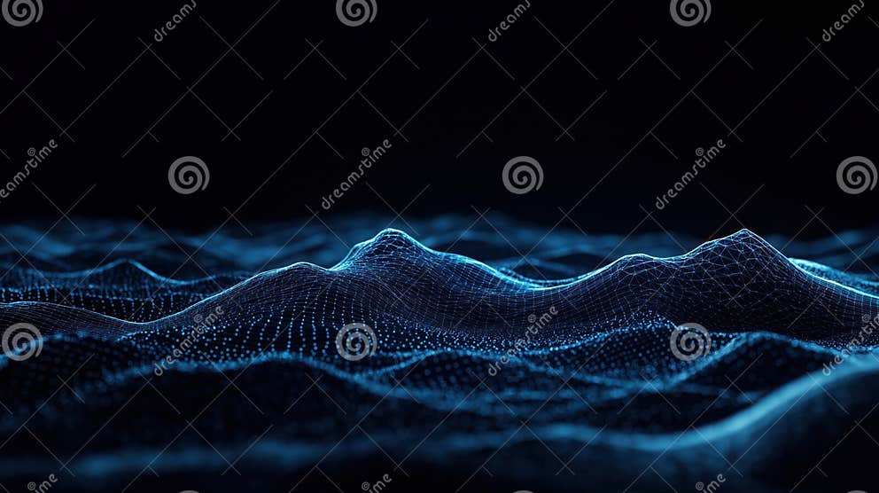 Abstract Digital Terrain Visualisation. Tech Concept of Radar Mapping ...