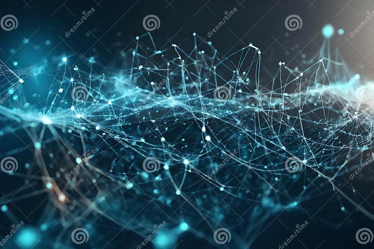 Abstract Digital Transformation Concept Featuring a Wave of Moving Dots ...