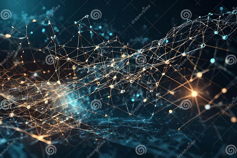 Abstract Digital Transformation Concept Featuring a Wave of Moving Dots ...