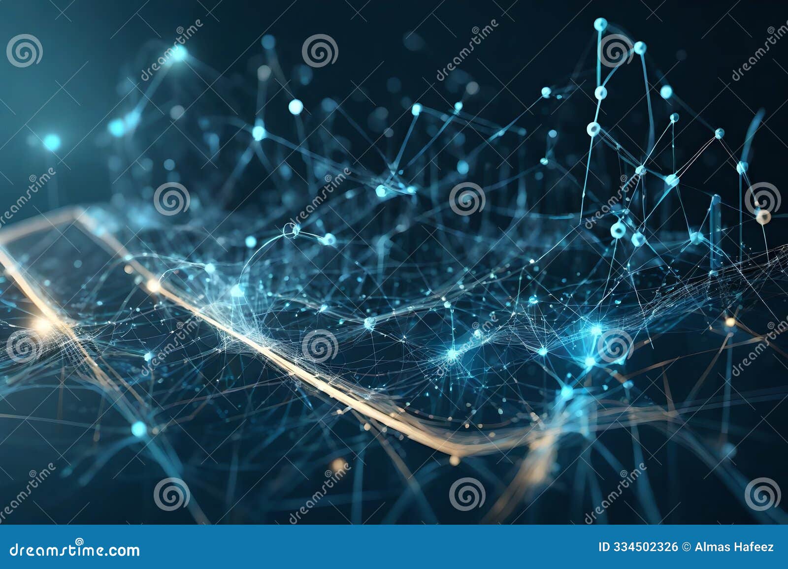 Abstract Digital Transformation Concept Featuring A Wave Of Moving Dots ...