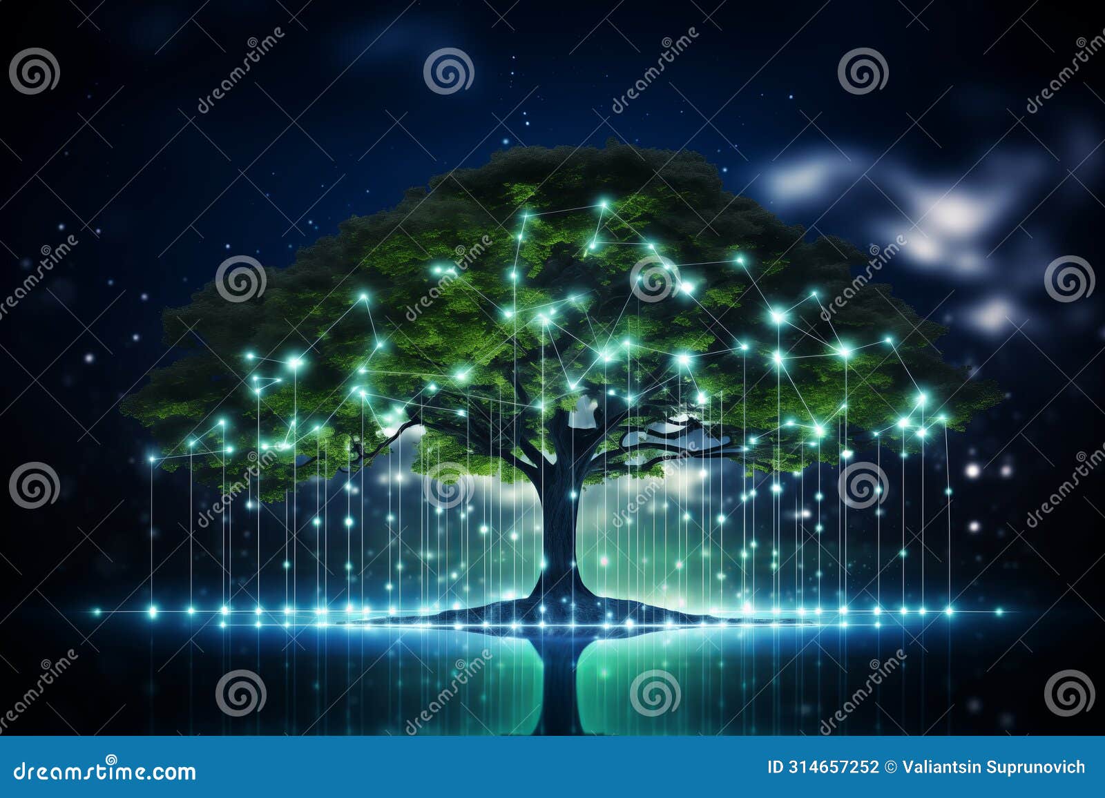Abstract Digital Tree Concept Symbolizing Innovation and Growth ...