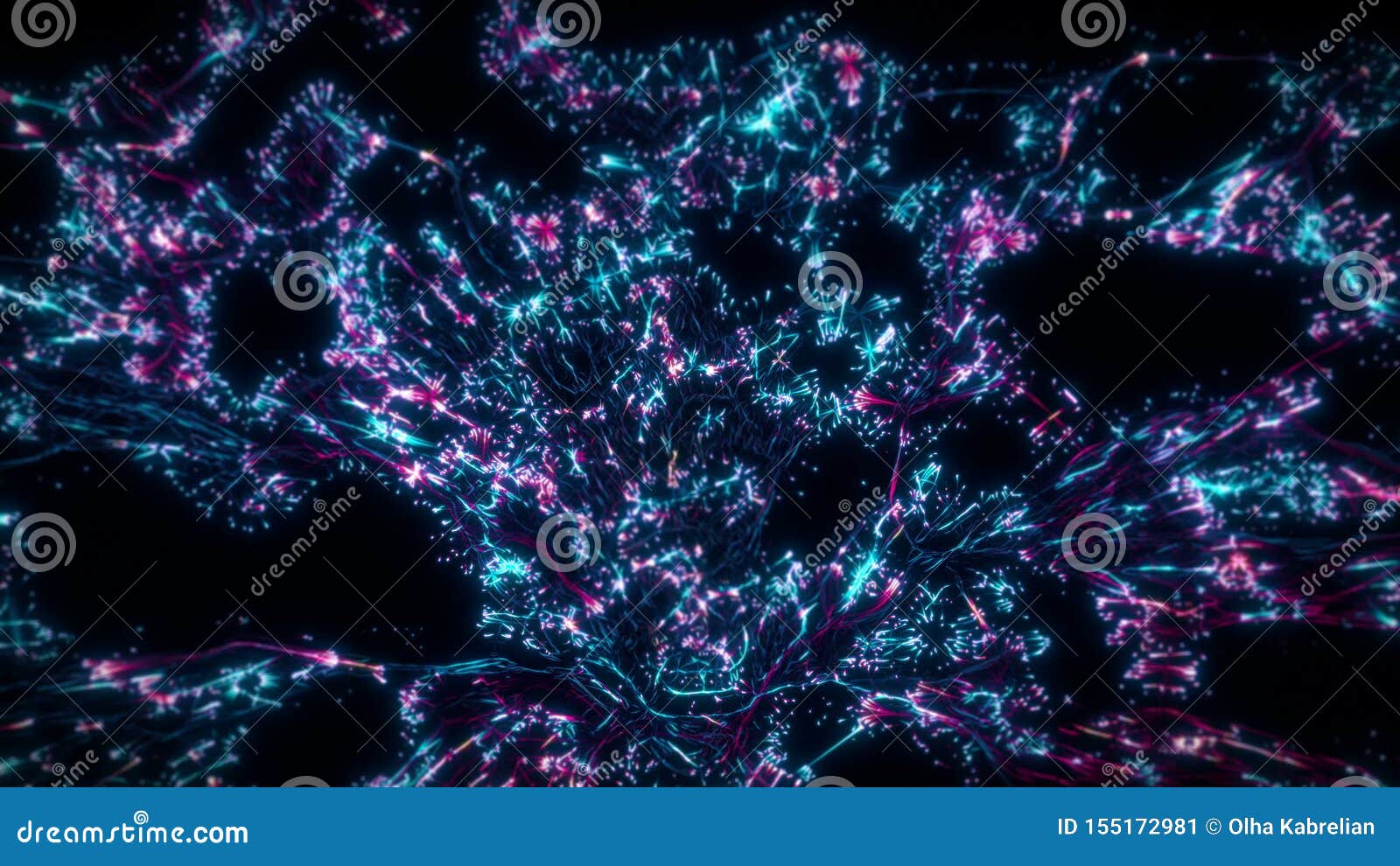 Abstract Digital Tunnel Funnel Artificial Intelligence Neural Network ...