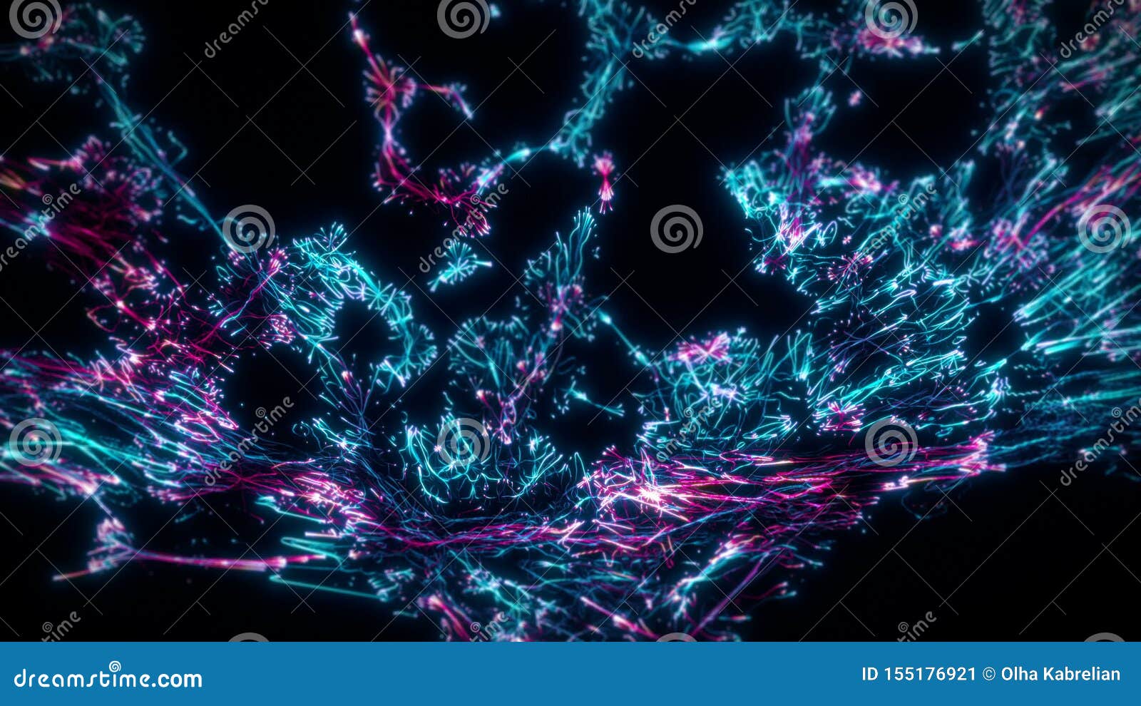 Abstract Digital Tunnel Funnel Artificial Intelligence Neural Network ...