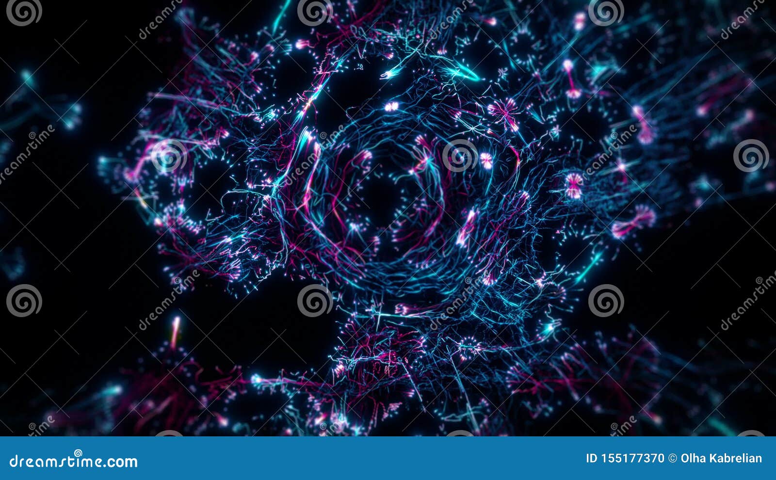 Abstract Digital Tunnel Funnel Artificial Intelligence Neural Network ...