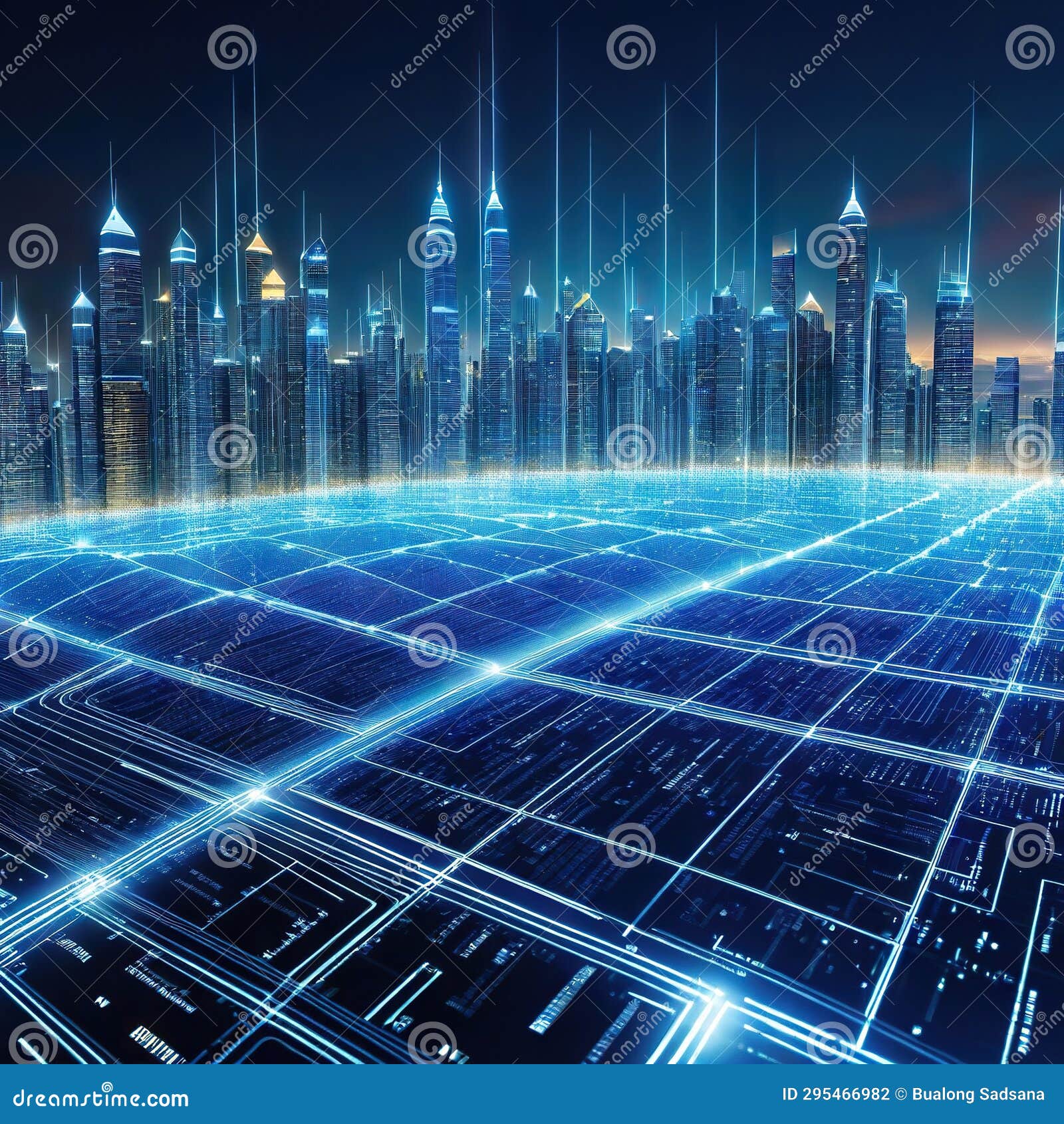 Abstract Digital Virtual Scanning City for Hackers Attack Software ...