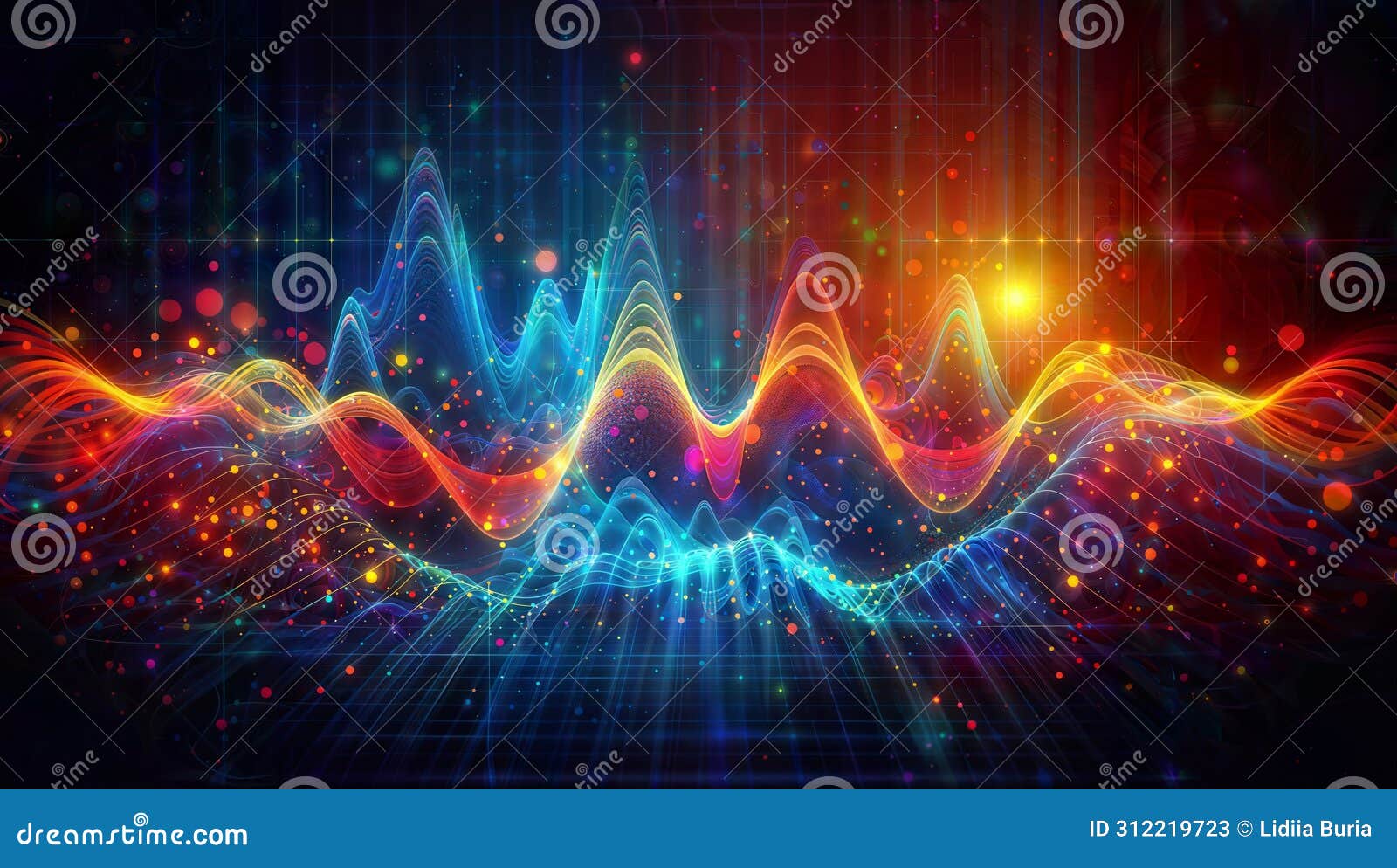 Rhythmic Waveforms: Data Pulse, Generative Ai Stock Illustration ...