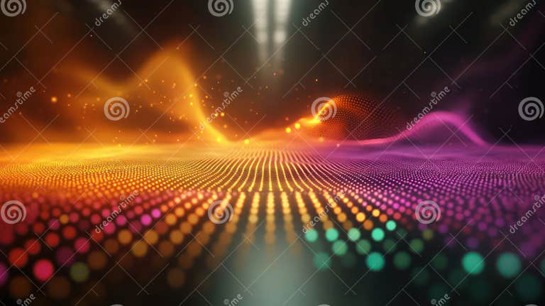 Abstract Digital Visualization of Sound Waves with Vibrant Colors and ...