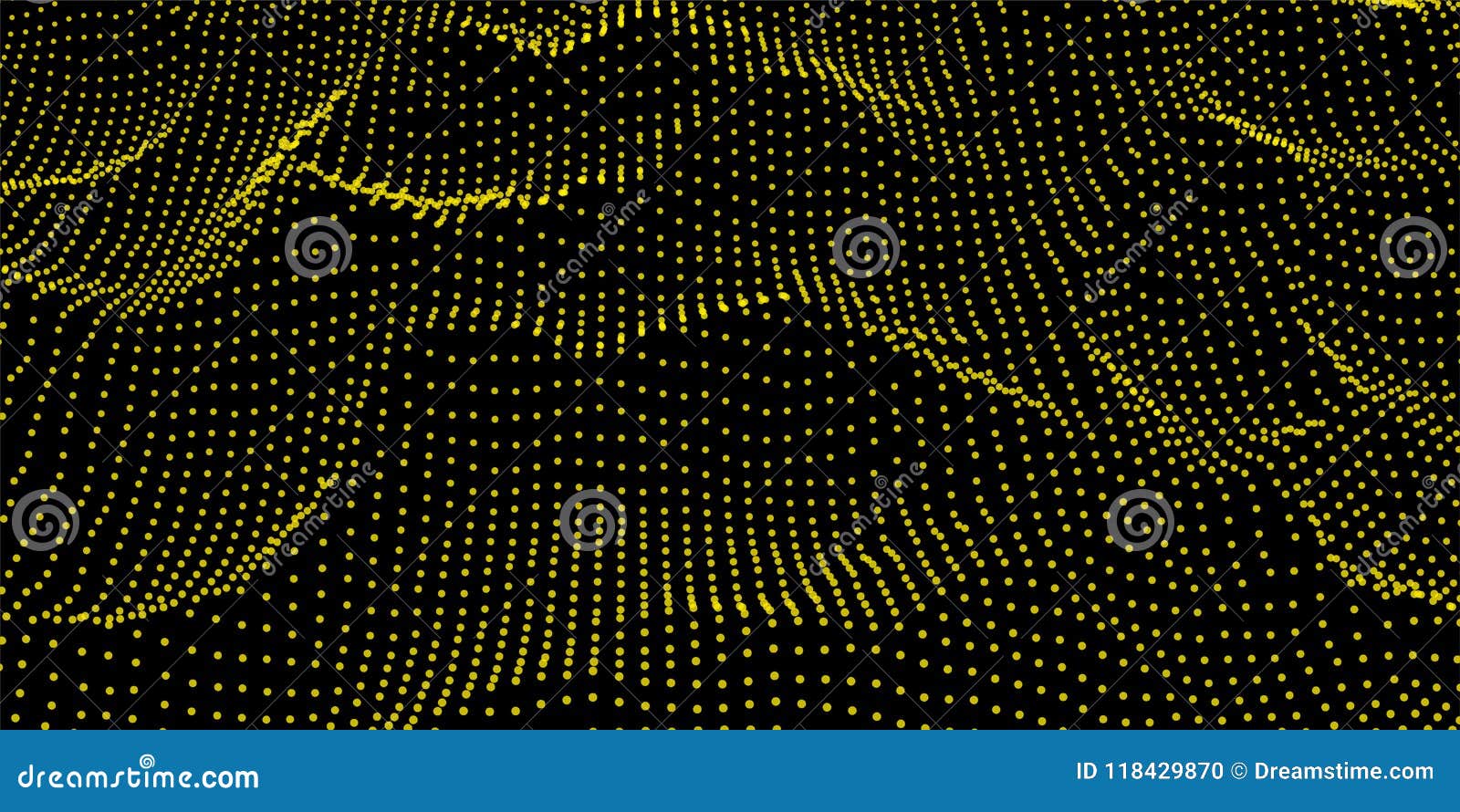 Abstract Digital Wave Grid Consist of Particles . Stock Vector ...