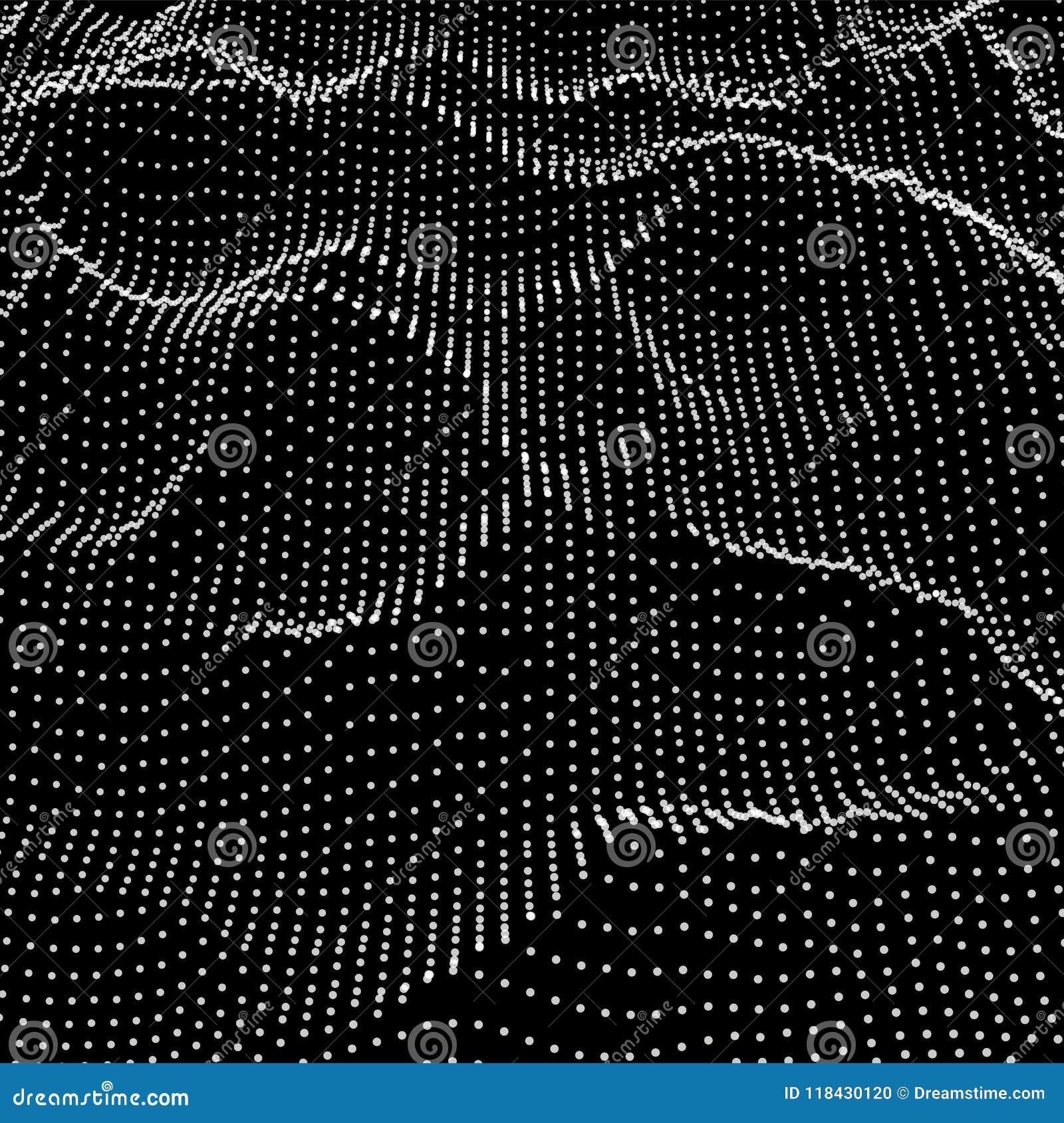 Abstract Digital Wave Grid Consist of Particles . Stock Vector ...