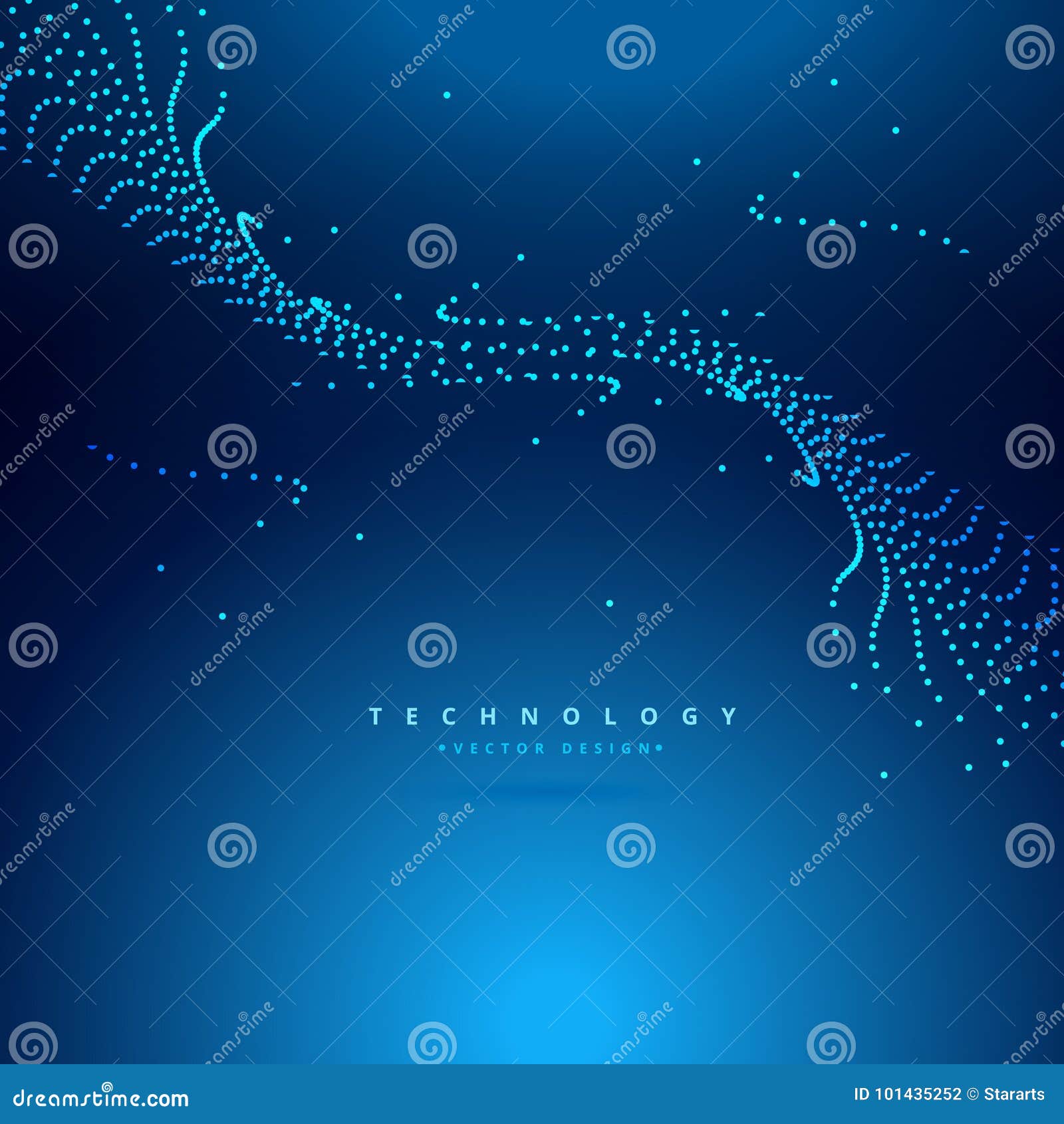 Abstract Digital Wave Made with Dots Vector Design Illustration Stock ...