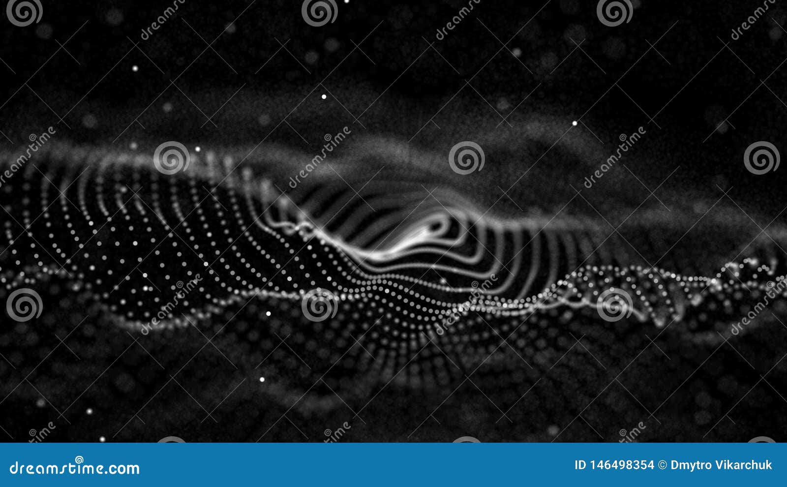 Abstract Digital Wave Particle. Abstract Music Background. Futuristic Point Wave. Big Data. 3D ...