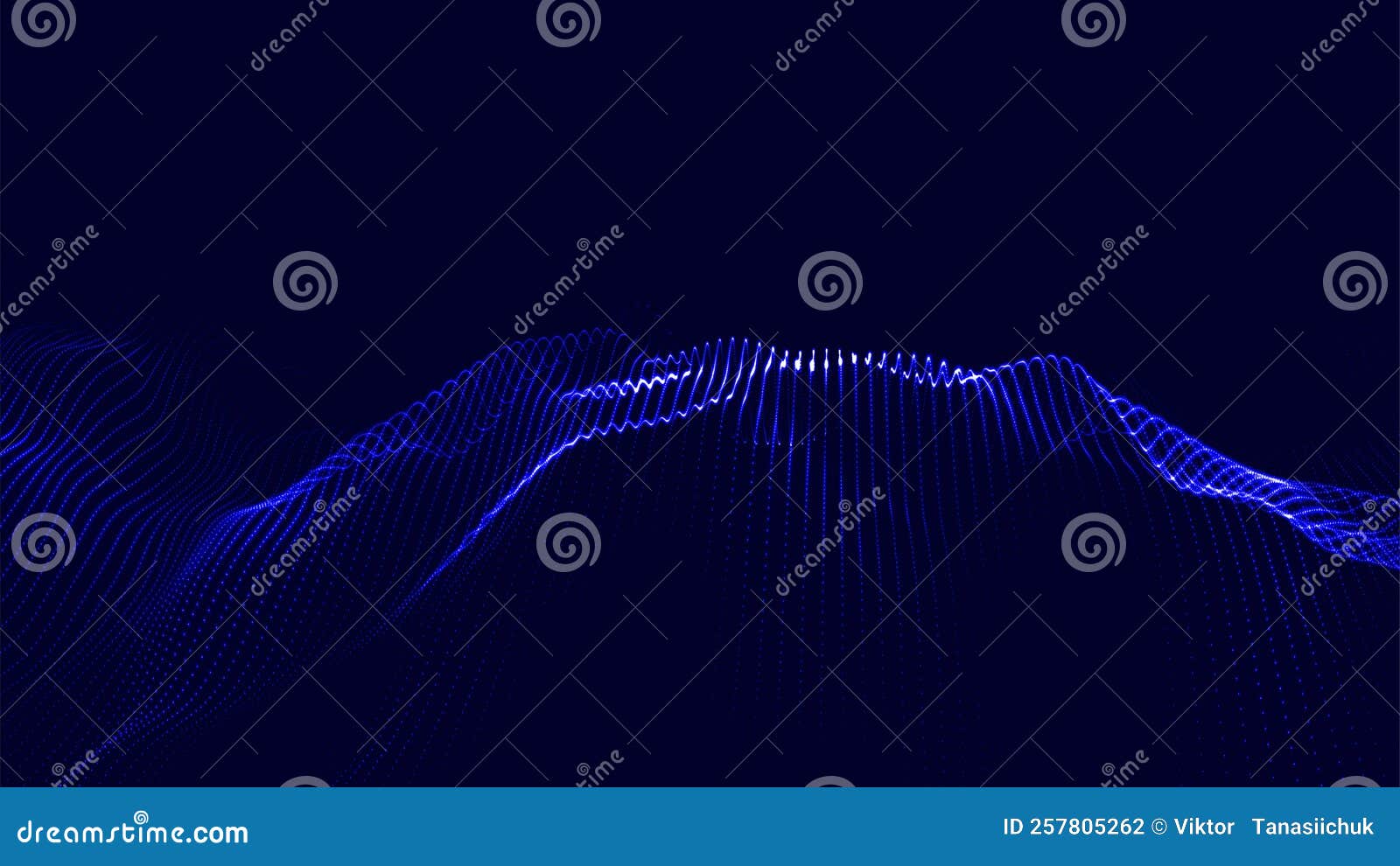 Abstract Digital Wave of Particles. Futuristic Point Wave. Technology ...