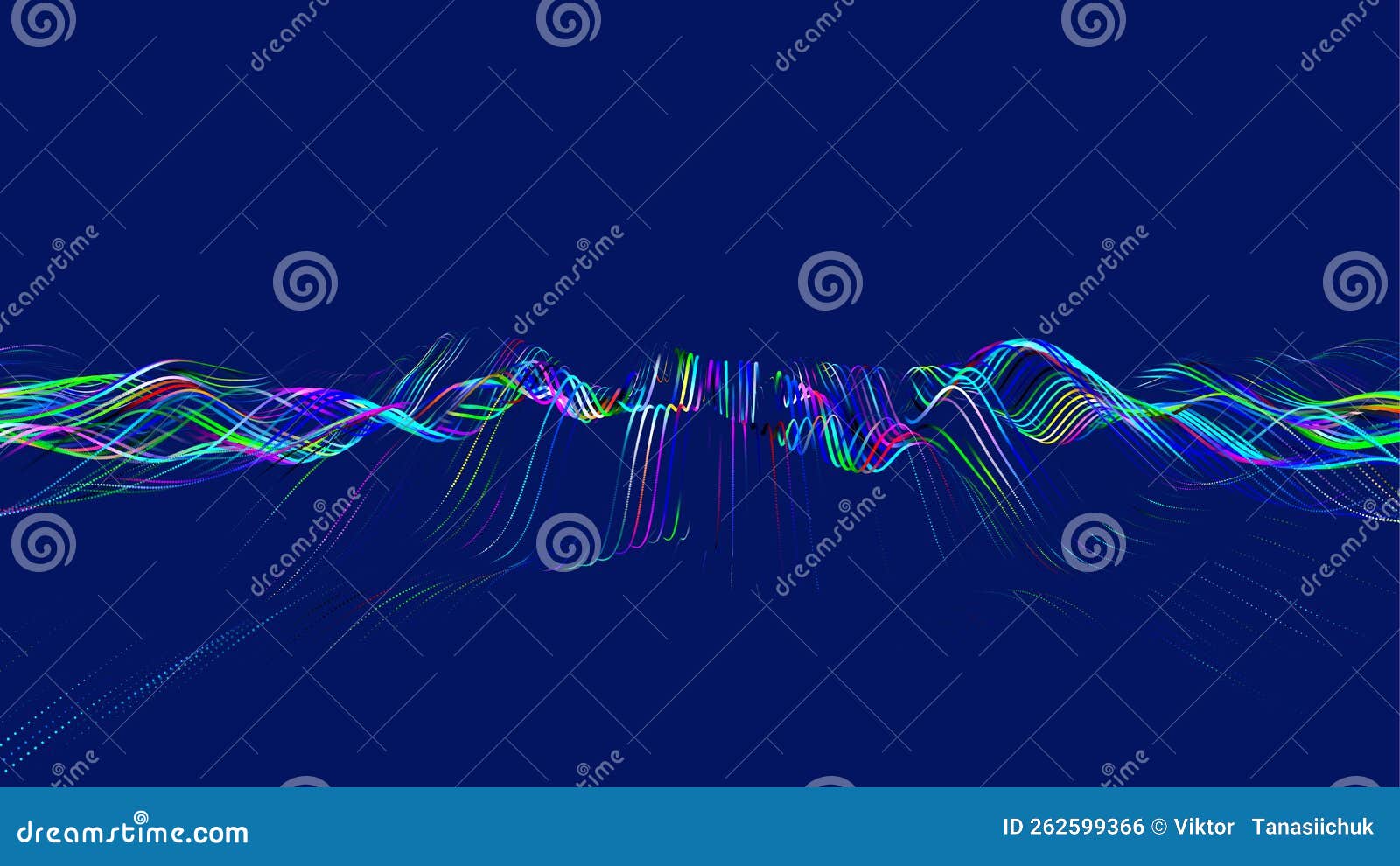 Abstract Digital Wave of Particles. Futuristic Point Wave. Technology ...