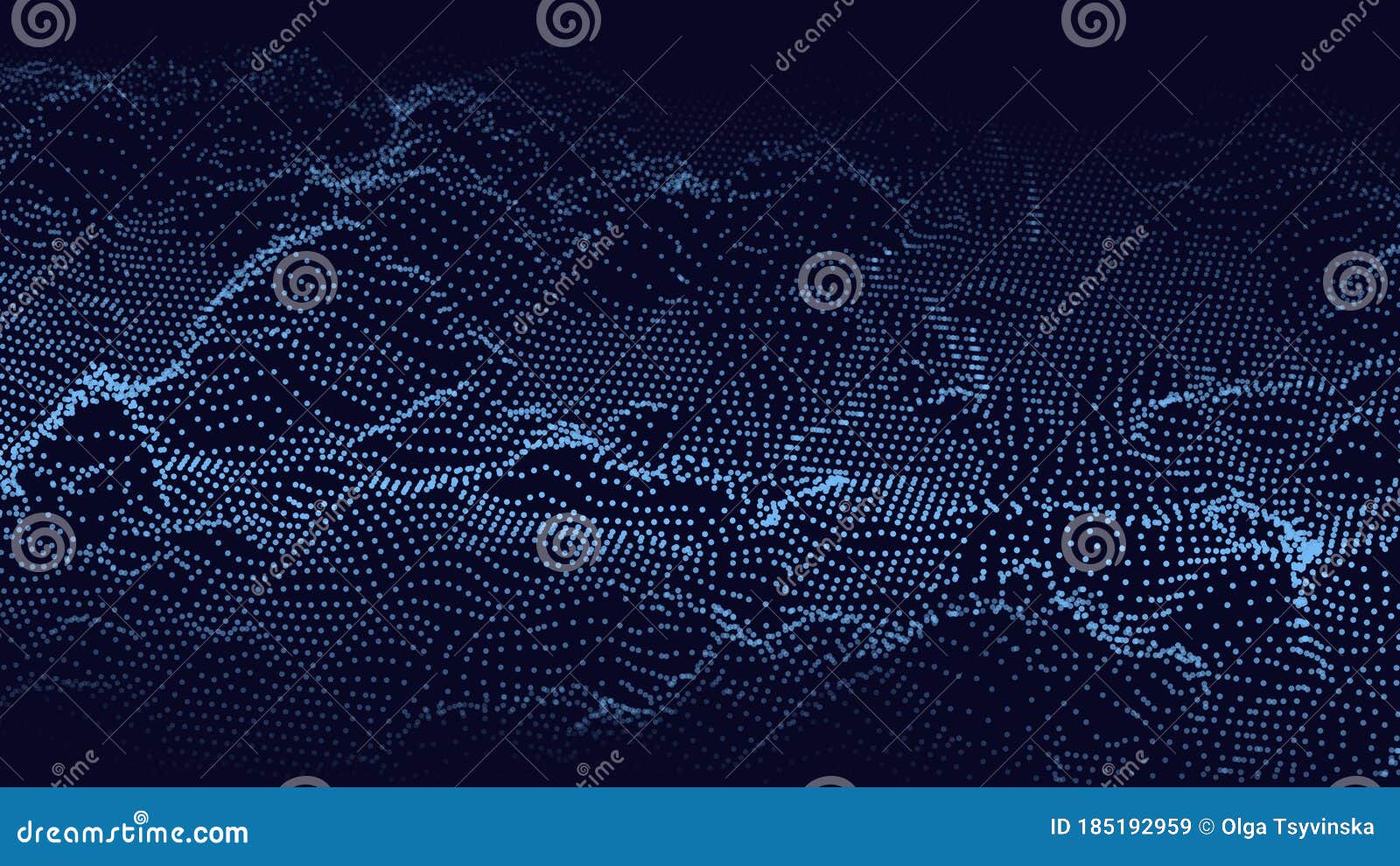 Abstract Digital Wave of Particles. Futuristic Point Wave. Technology ...
