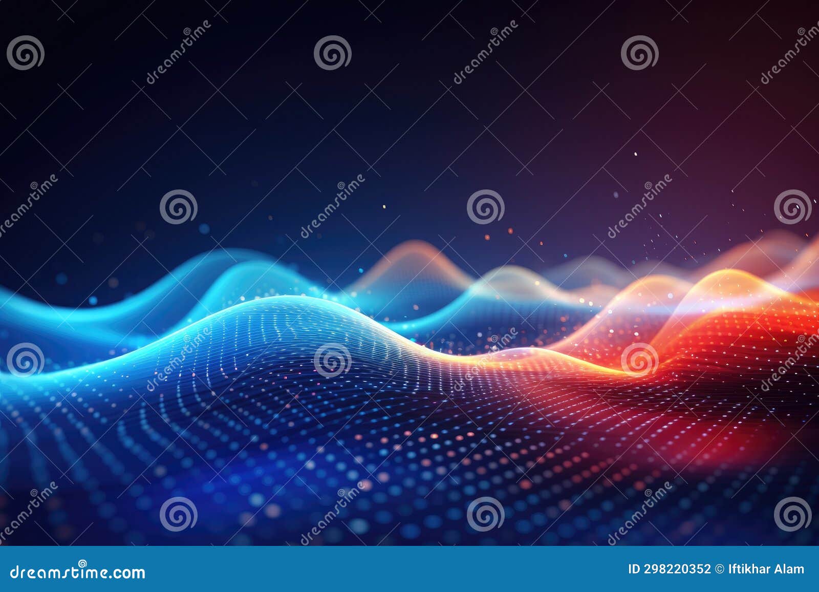 Abstract Digital Wave with Particles. Futuristic Technology Style Stock ...