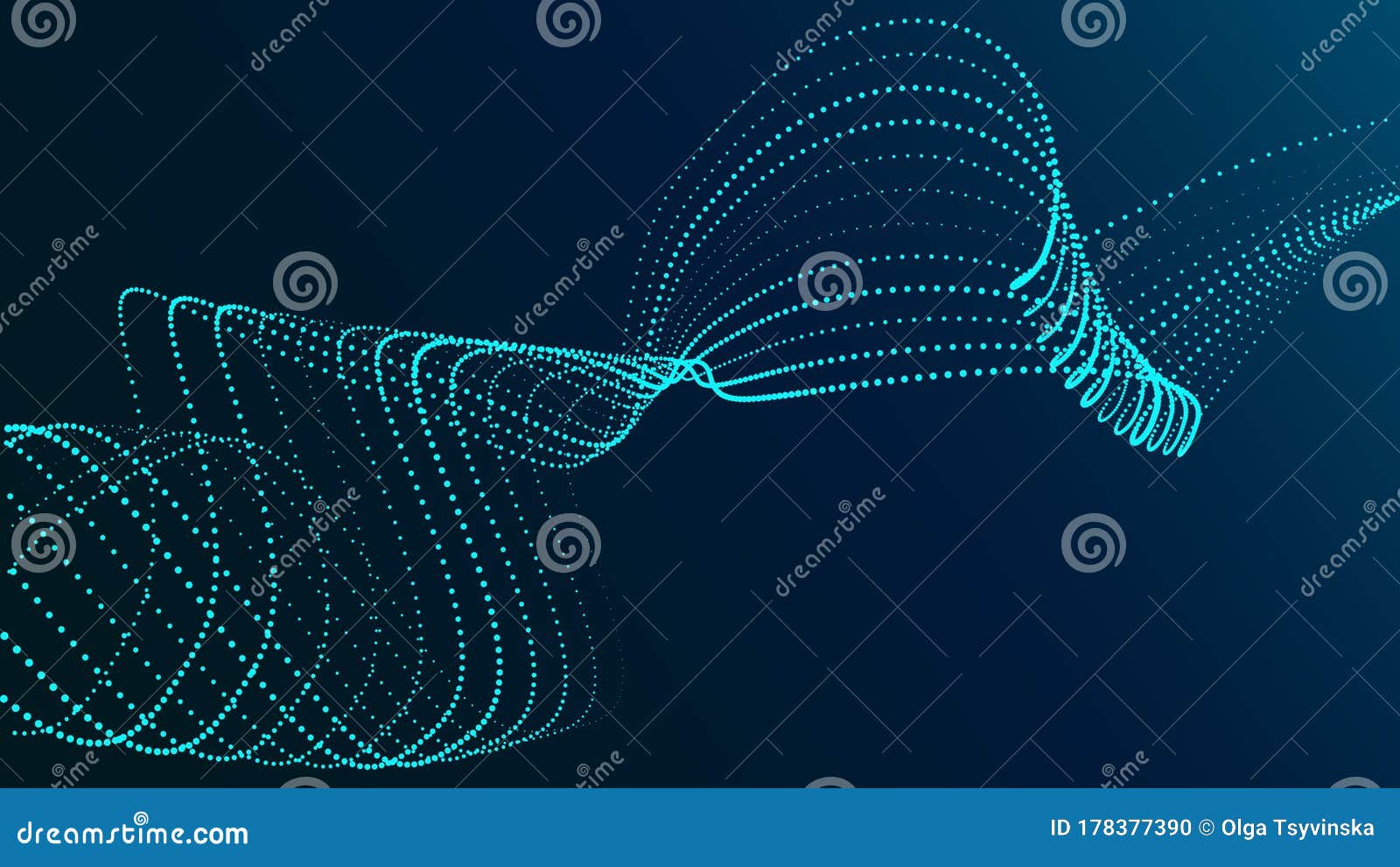Abstract Digital Wave of Particles. Music Abstract Background ...