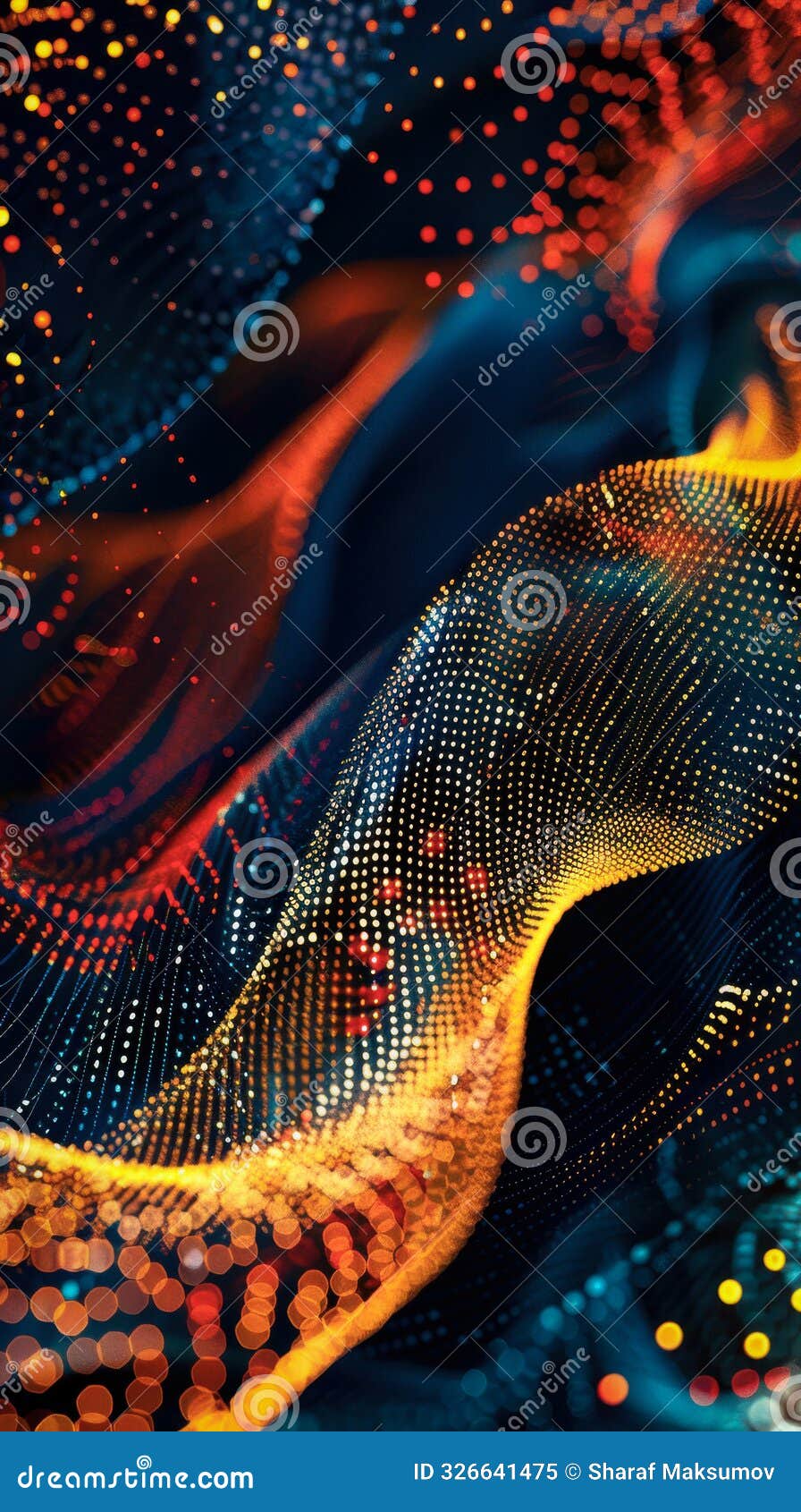 Abstract Digital Wave Pattern on Dark Background Stock Image - Image of ...
